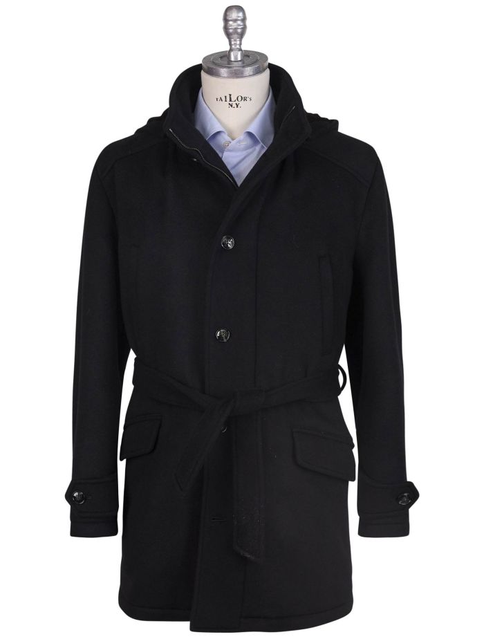 Kiton Black Cashmere Rabbit Overcoat | IsuiT