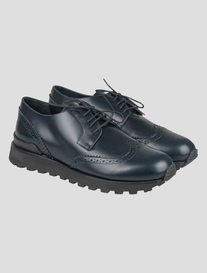 Isaia Black Leather Sneakers Shoes | IsuiT