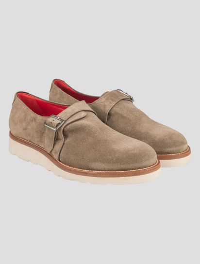 Isaia Beige Leather Suede Sneakers Shoes | IsuiT