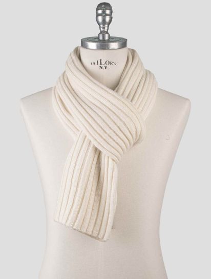 Isaia White Cashmere Scarf | IsuiT