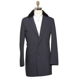 KITON Blue Pl Wool Ea Beaver Fur Collar Coat | IsuiT