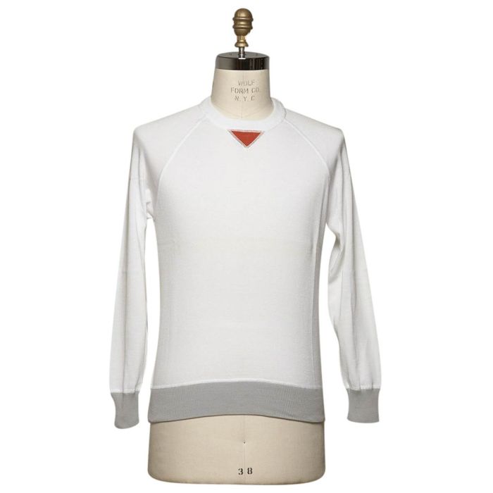 KITON White Cotton Sweater Crewneck | IsuiT
