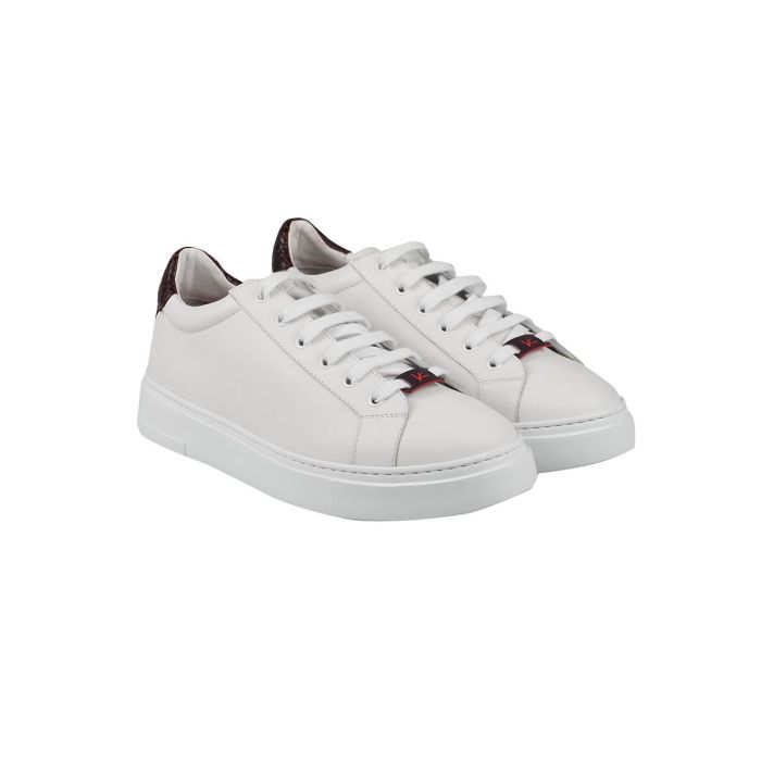 Isaia White Leather Leather Crocodile Sneakers | IsuiT