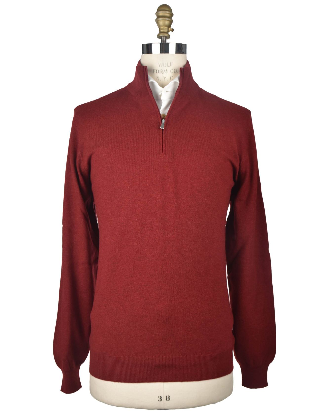 Gran Sasso Red Cashmere Sweater Half Zip | IsuiT