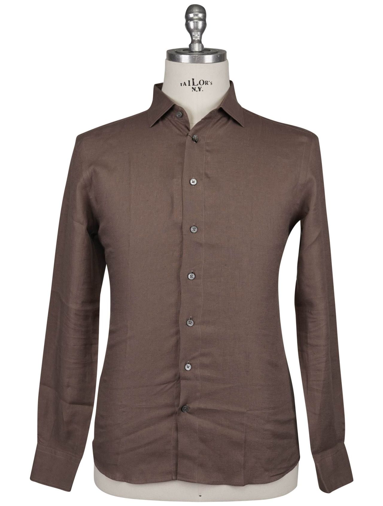 'Gran Sasso Brown Linen Shirt | IsuiT