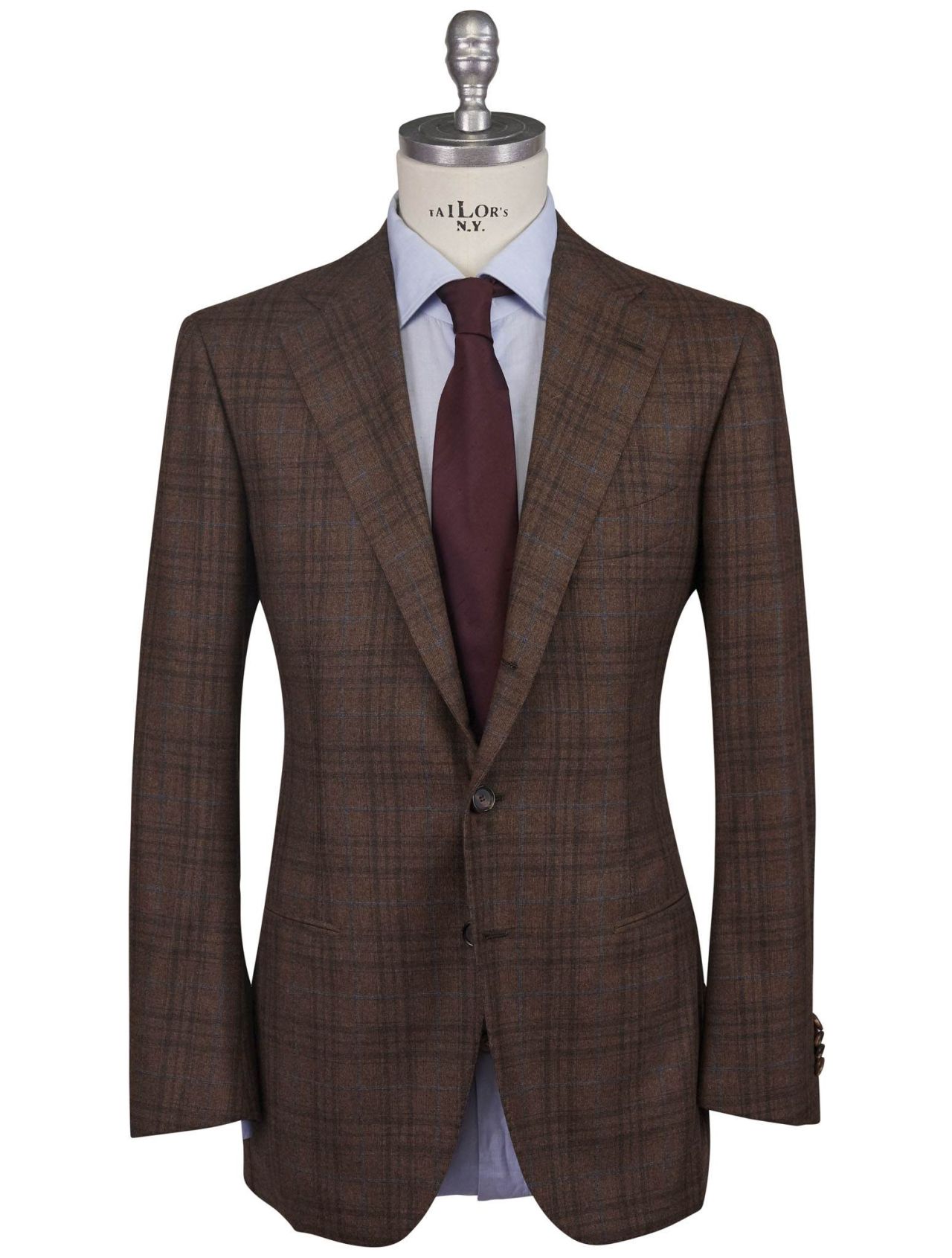 Cesare Attolini Brown Blue Wool 170'S Cashmere Suit | IsuiT