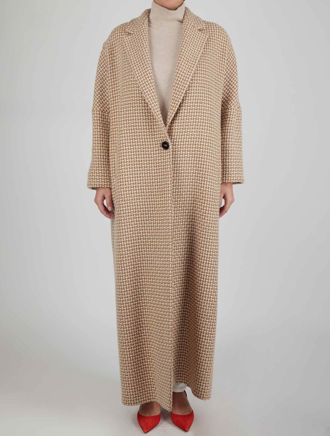 Kiton Beige White Cashmere Overcoat | IsuiT