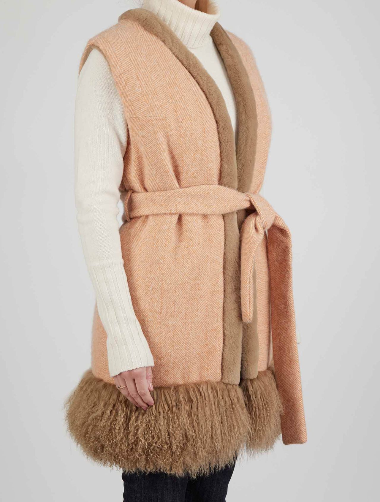 Kiton Beige Mink Reverse Overcoat | IsuiT