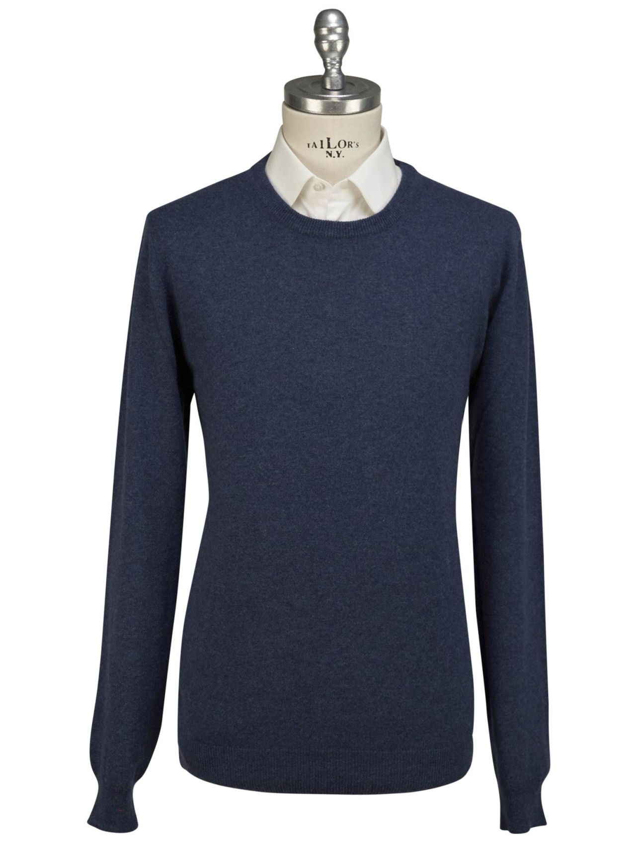 Isaia Blue Cashmere Sweater Crewneck | IsuiT
