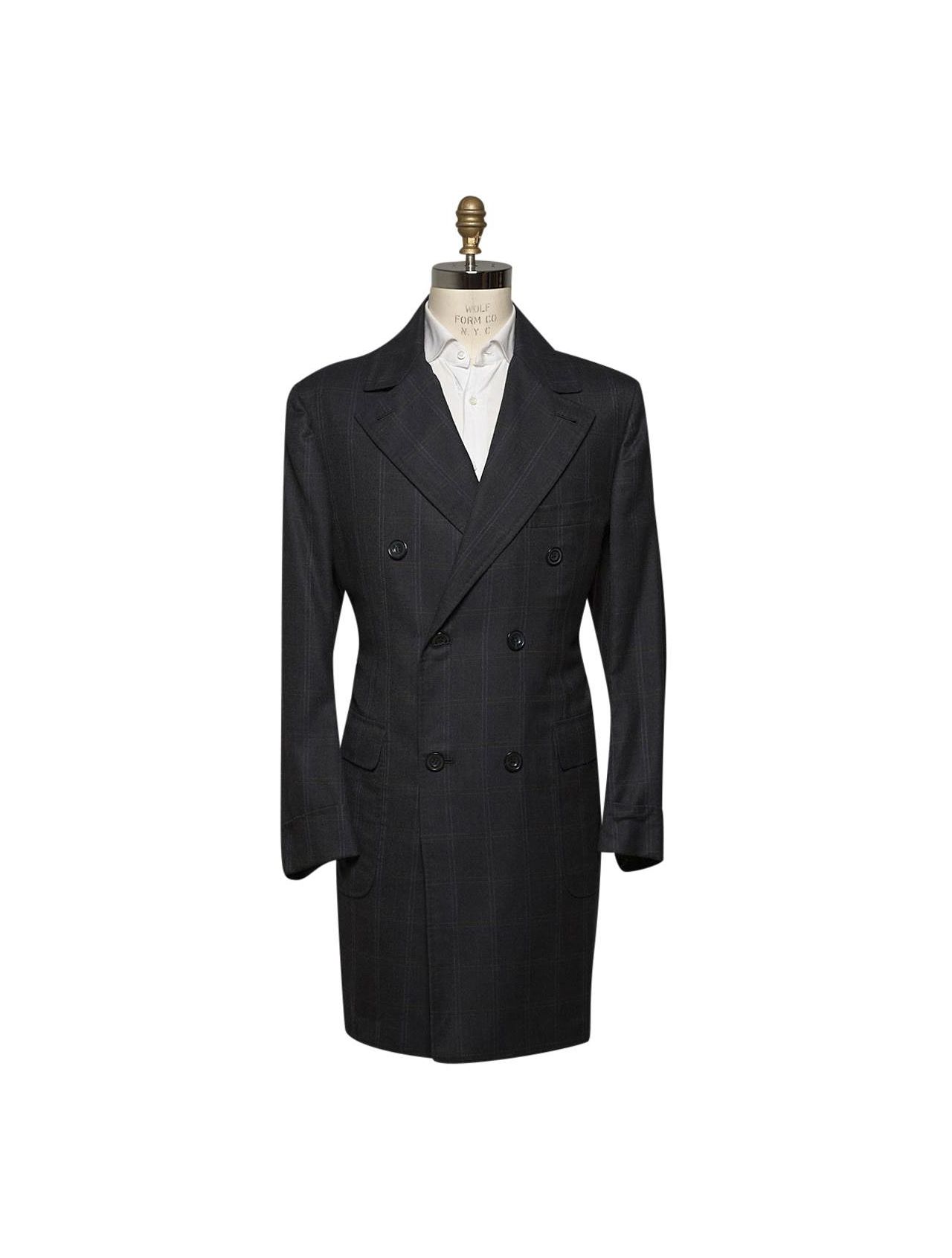 KITON Dark Blue Cashmere Double Breasted Overcoat | IsuiT