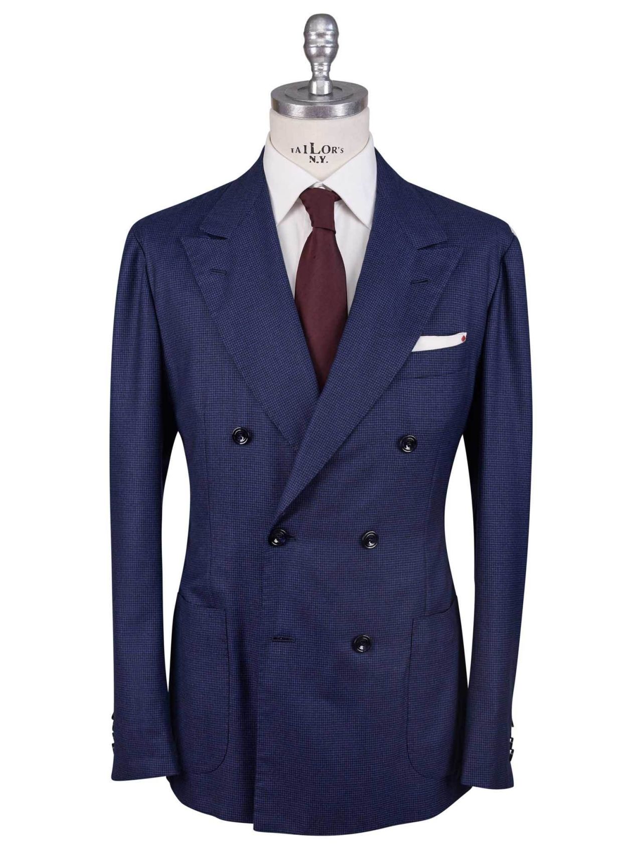 Kiton Blue Cashmere Virgin Wool 14 Micron Double Breasted Suit | IsuiT