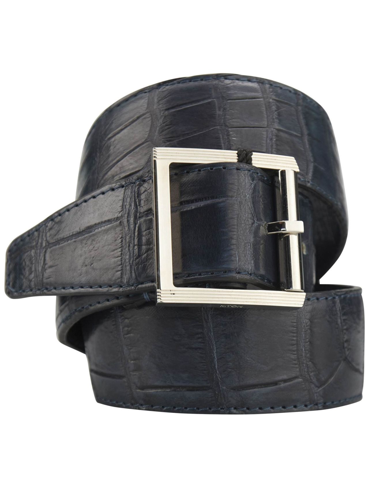 Kiton Blue Leather Crocodile Belt | IsuiT