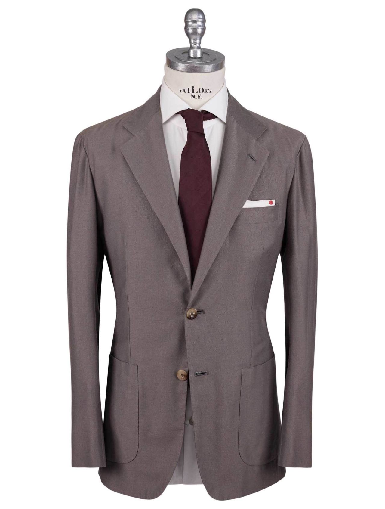 Kiton Brown Cotton Cashmere Blazer | IsuiT