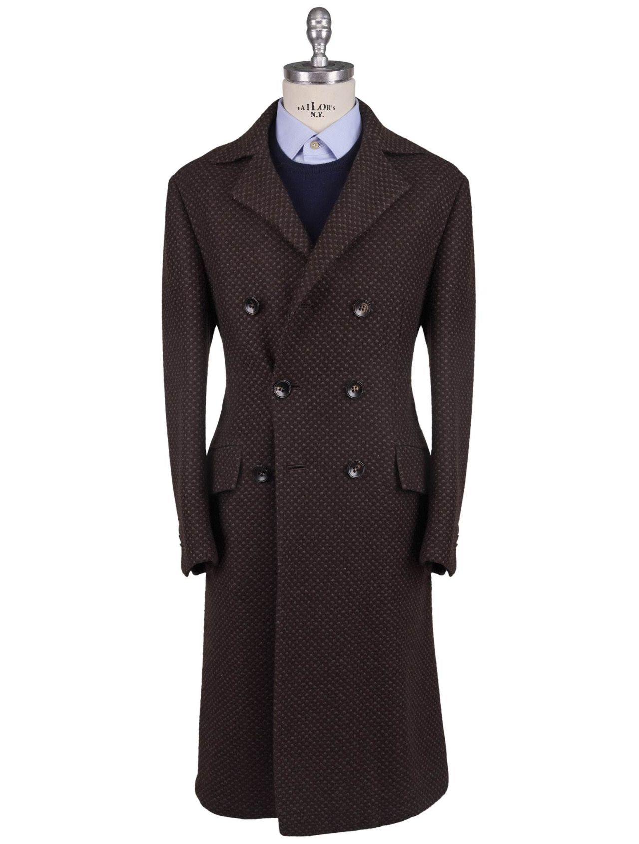 Kiton Brown Cashmere Double Breasted Overcoat | IsuiT