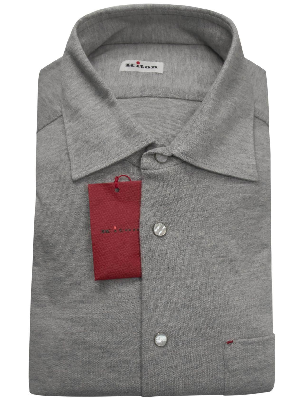 Kiton Gray Cotton Cashmere Shirt | IsuiT
