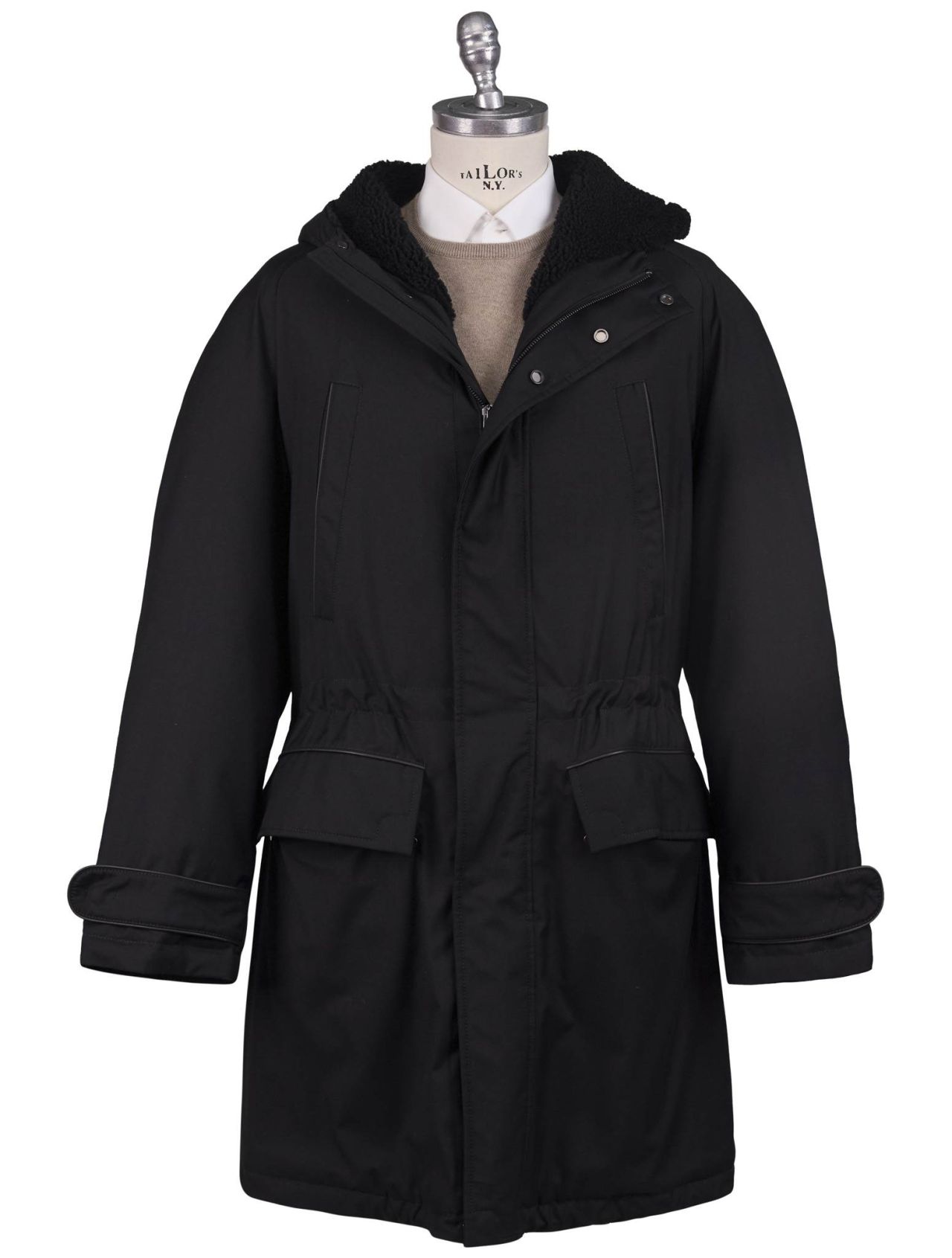 Kiton Black Pl Sheepskin Overcoat | IsuiT